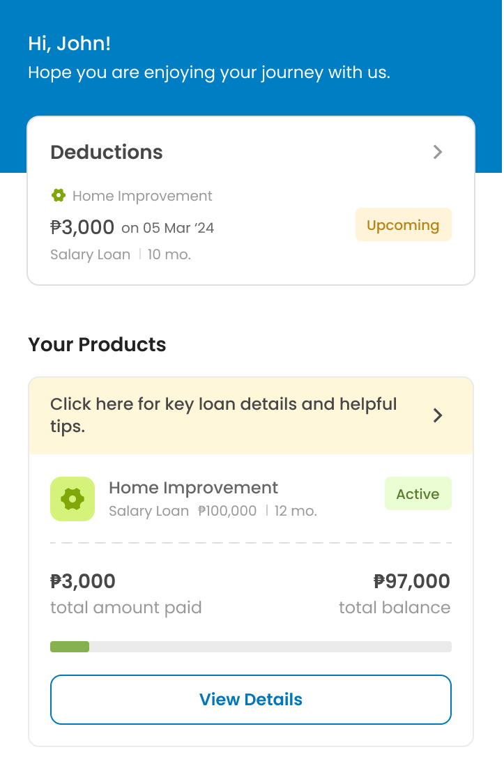 My repayment deductions are not reflecting on my dashboard